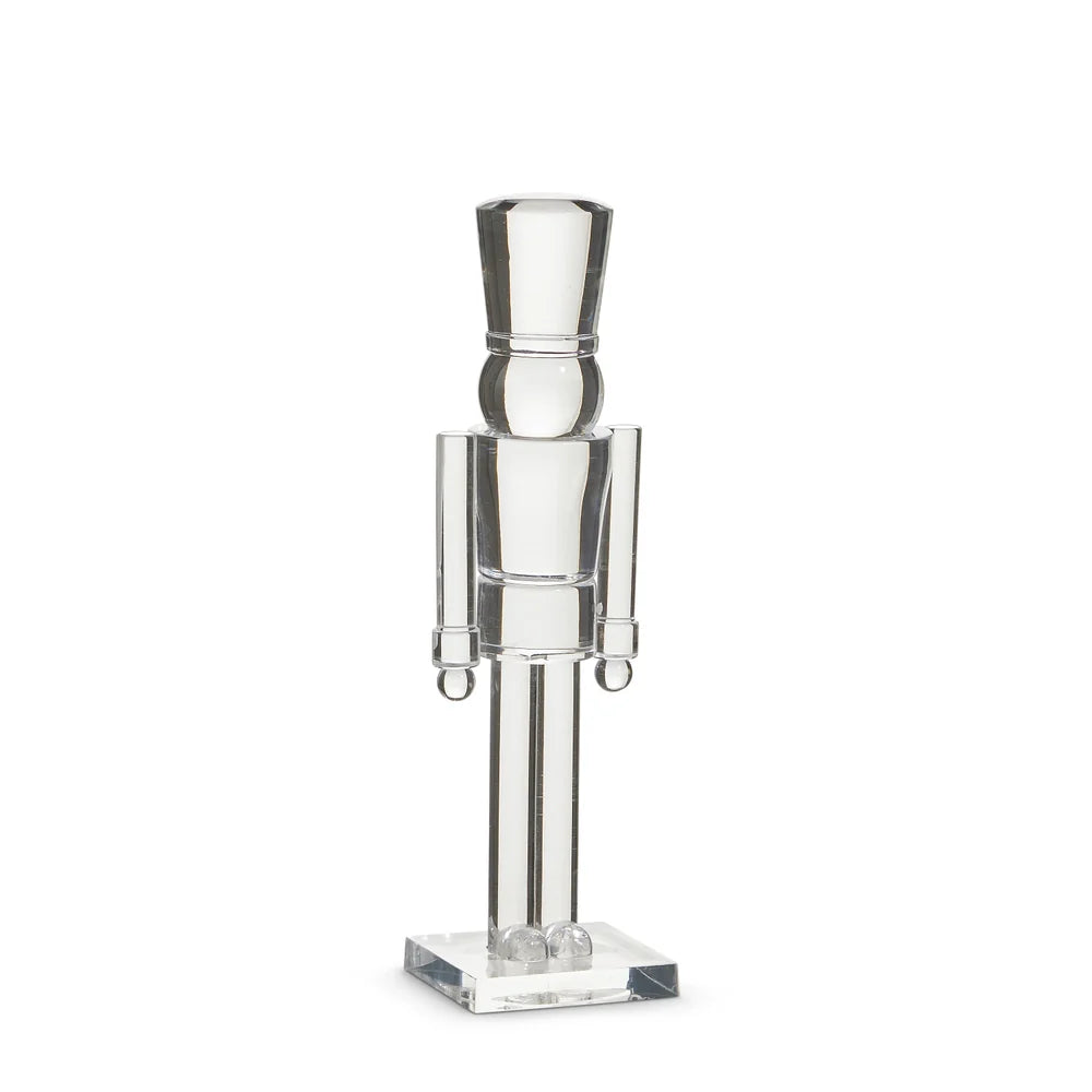 10" Clear Nutcracker - Modern Transparent Holiday Decor | Melrose on Main